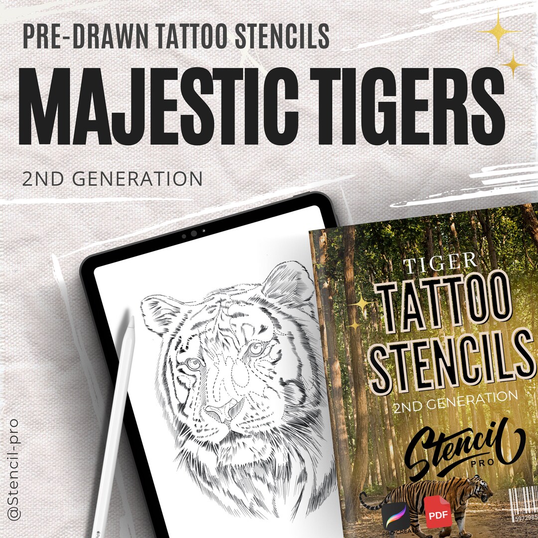 Tigers Brushes Procreate Brush Set Tiger Tattoo Stamp Brushes Procreate ...