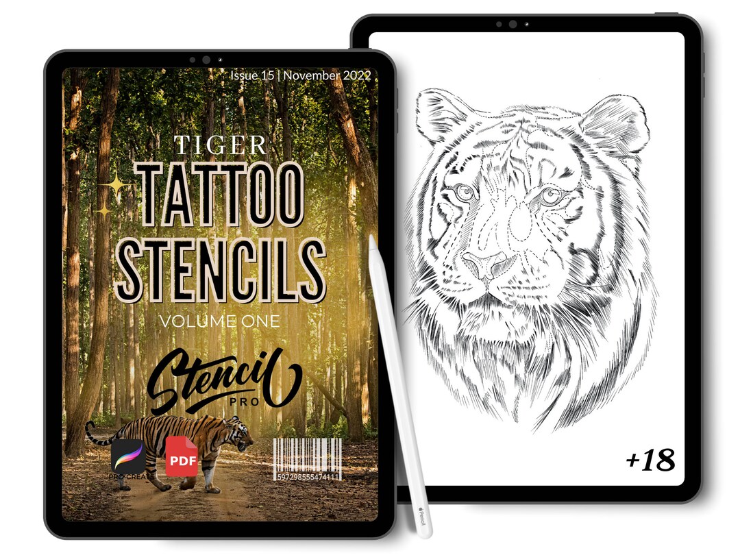 Tigers Brushes Procreate Brush Set Tiger Tattoo Stamp - Etsy