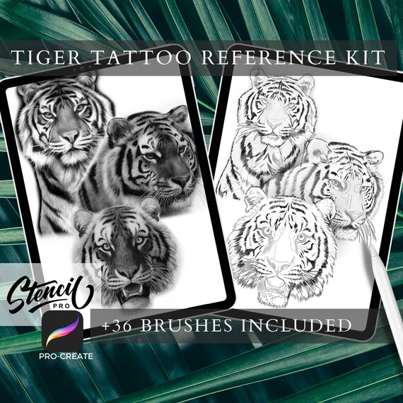 Tigers Brushes Procreate Brush Set Tiger Tattoo Stamp | Etsy
