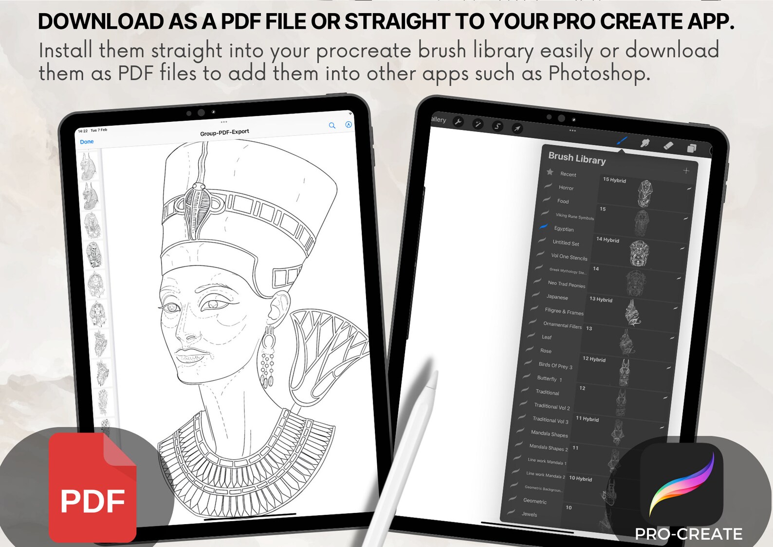 Egyptian Brushes Procreate Brush Set Egyptian Tattoo Stamp Brushes Procreate Brushes for Tattoo ...