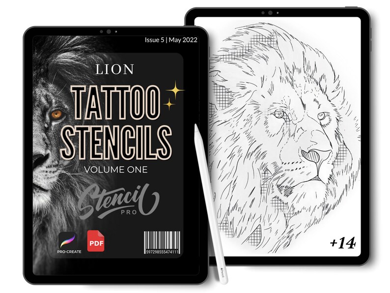 Lion Brushes Procreate Brush Set Lion Tattoo Stamp Brushes - Etsy