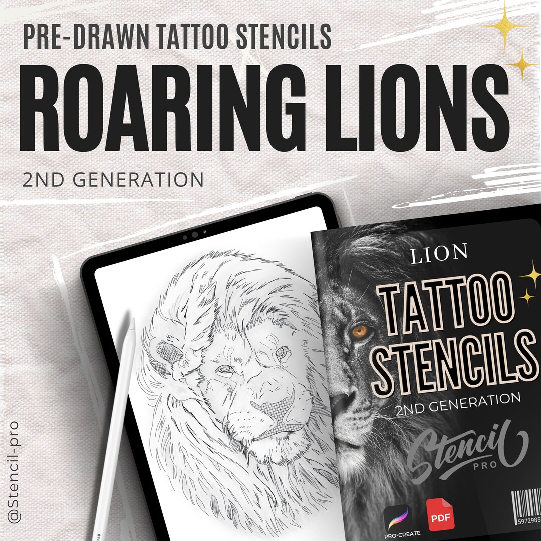 Lion Brushes Procreate Brush Set Lion Tattoo Stamp Brushes Procreate ...
