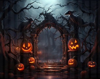 Bat Chase Digital Backdrop Halloween Digital Backdrop - Etsy