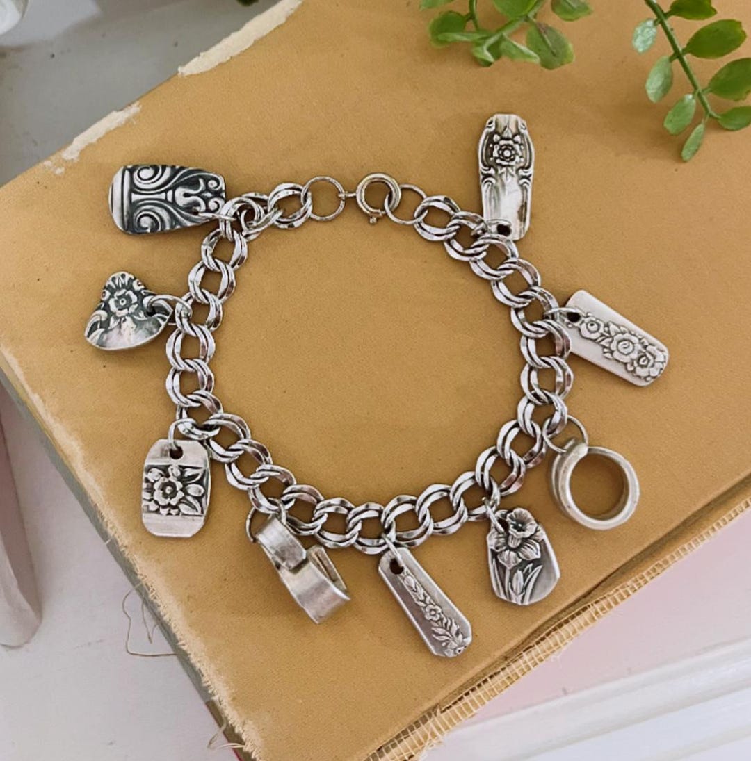The Story Charm Bracelet – Handmade Vintage Silverware Jewelry ...
