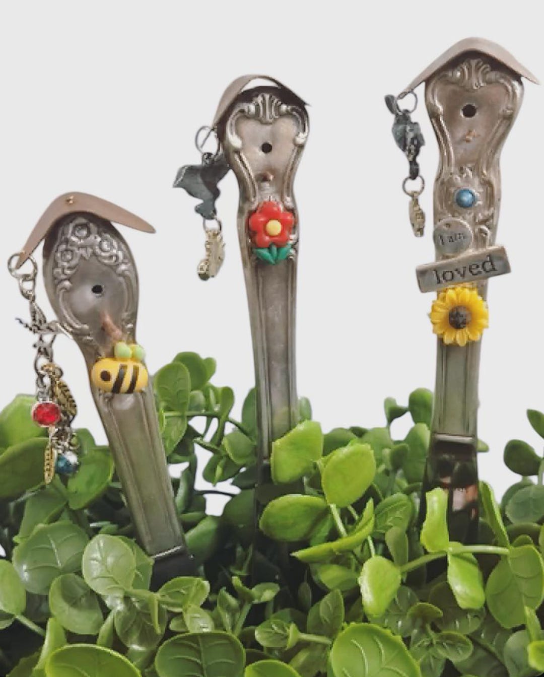 Upcycled Knife Garden Stake Birdhouse – Handmade Garden Art – Whimsical ...