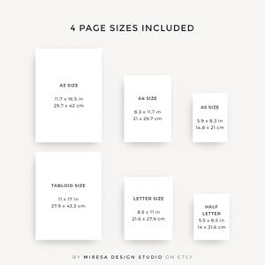 2025 Printable Yearly Calendar Year at A Glance A3, A4, A5, Letter ...