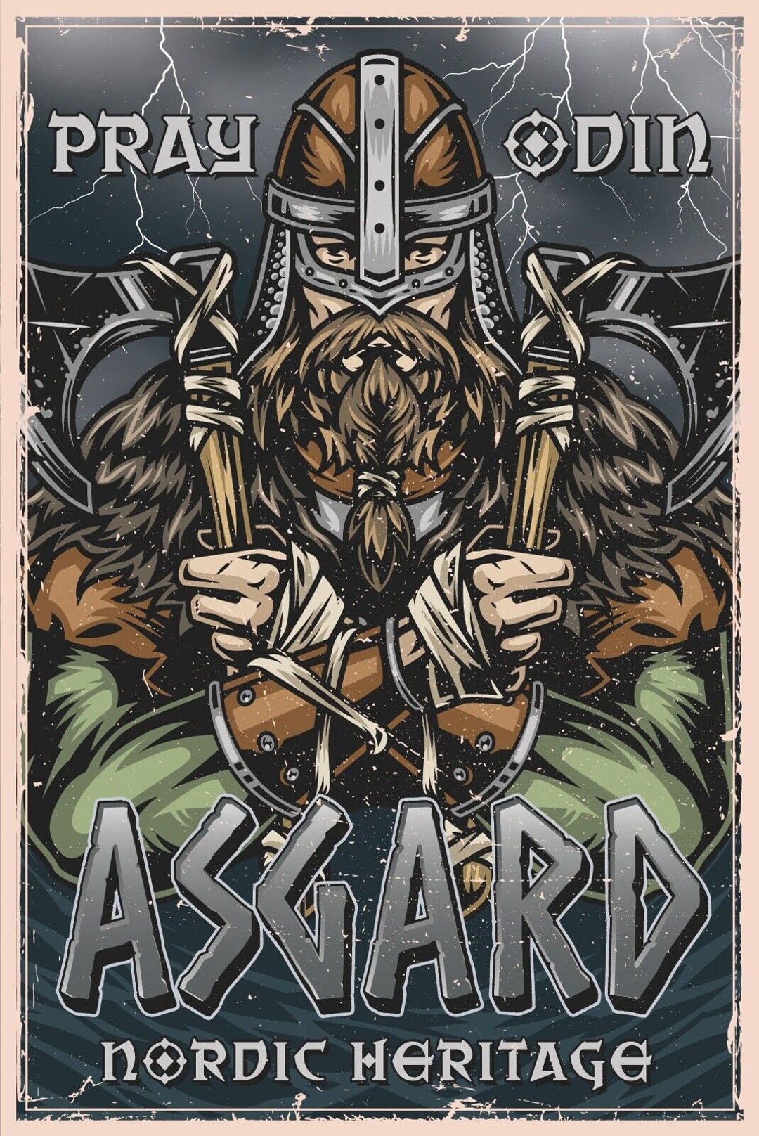 Nostalgia Sign Pray Odin Asgard Viking 12x18 / 20x30 / 30x40 Sheet ...