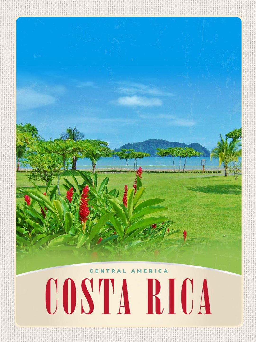 Sign Costa Rica Central America View 12x18 20x30 30x40 Sheet Metal/wood ...