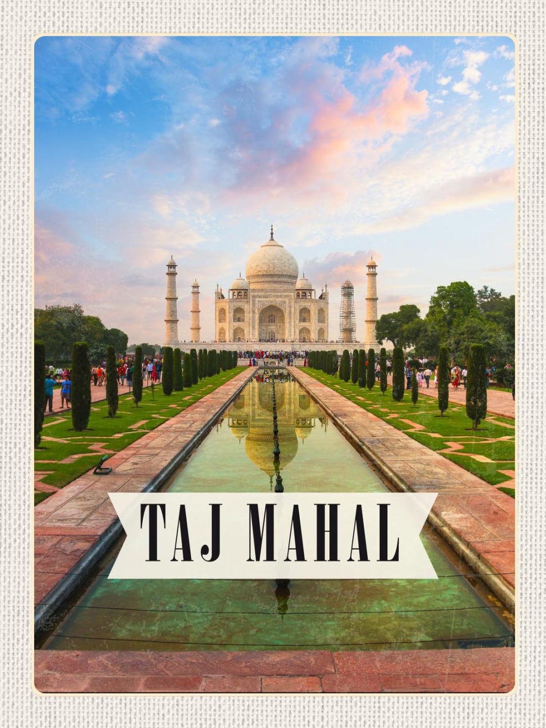 Sign Taj Mahal Mausoleum Landmark India 12x18 20x30 30x40 Sheet Metal ...