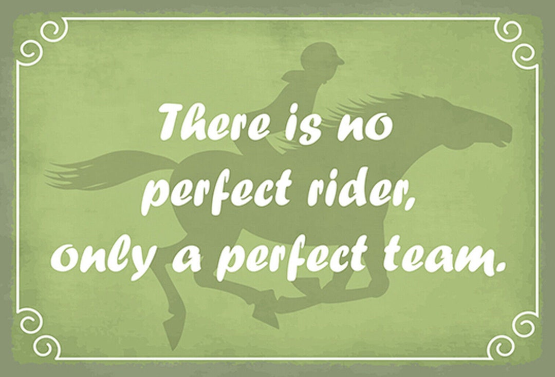 Sign Saying No Perfect Rider Only Perfect Team Horse Riding No Perfect ...