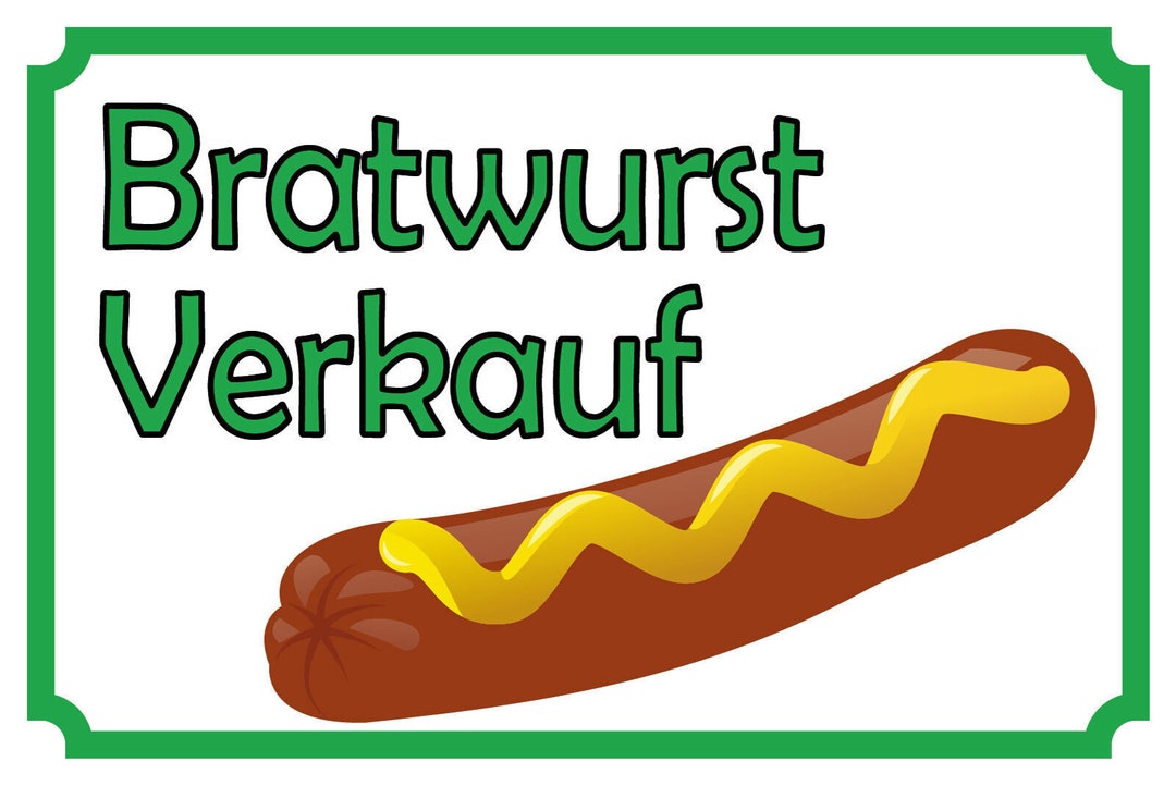 Sign Bratwurst Sale Snack Stand 12x18 / 20x30 / 30x40 Sheet Metal or ...
