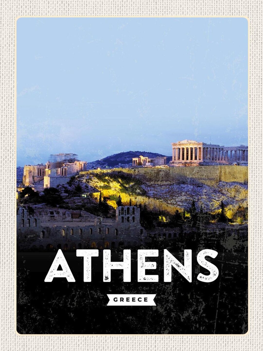 Sign Athens Greece Athens Greece City 12x18 20x30 30x40 Sheet Metal or ...