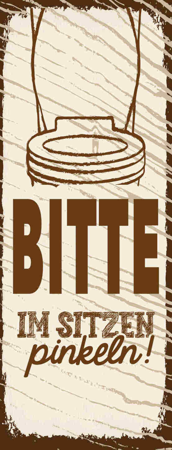 Schild bitte im sitzen pinkeln toilette wc klo mann herren 27x10 blech ...