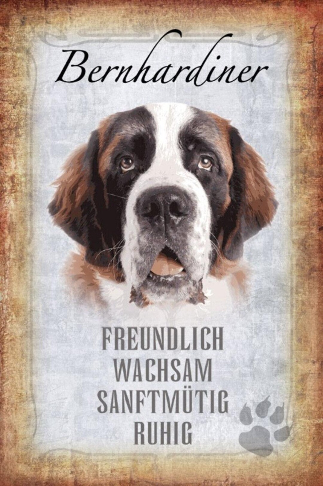 Sign Saying Bernard Dog Wanted Poster Friendly Alert Jw - Etsy UK