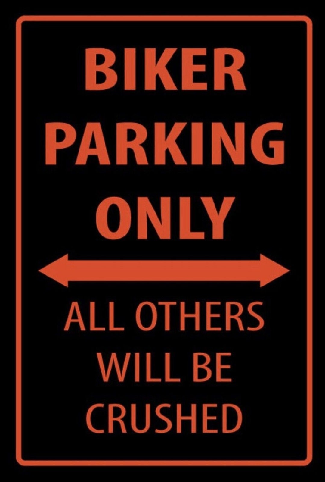 Sign Biker Parking Only Motorcycle Bike 12x18/20x30/30x40 Sheet Metal ...