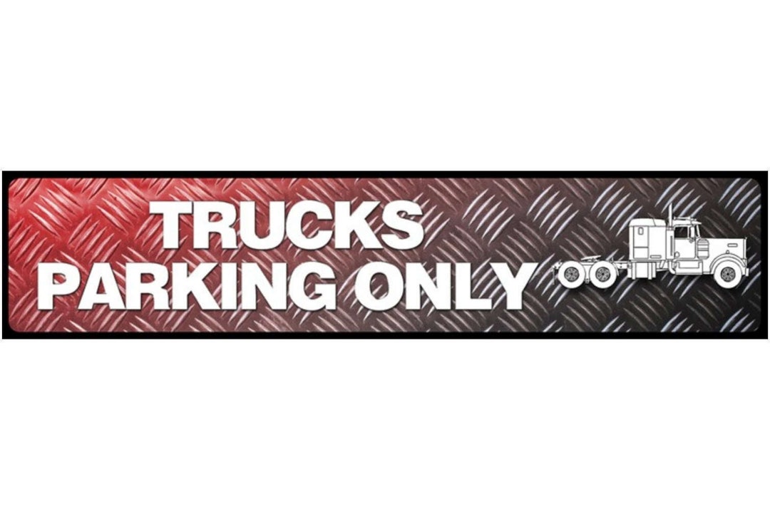 Sign Trucks Parking Truck Truck Parking Lot Parking 46 X 10 Sheet Metal ...
