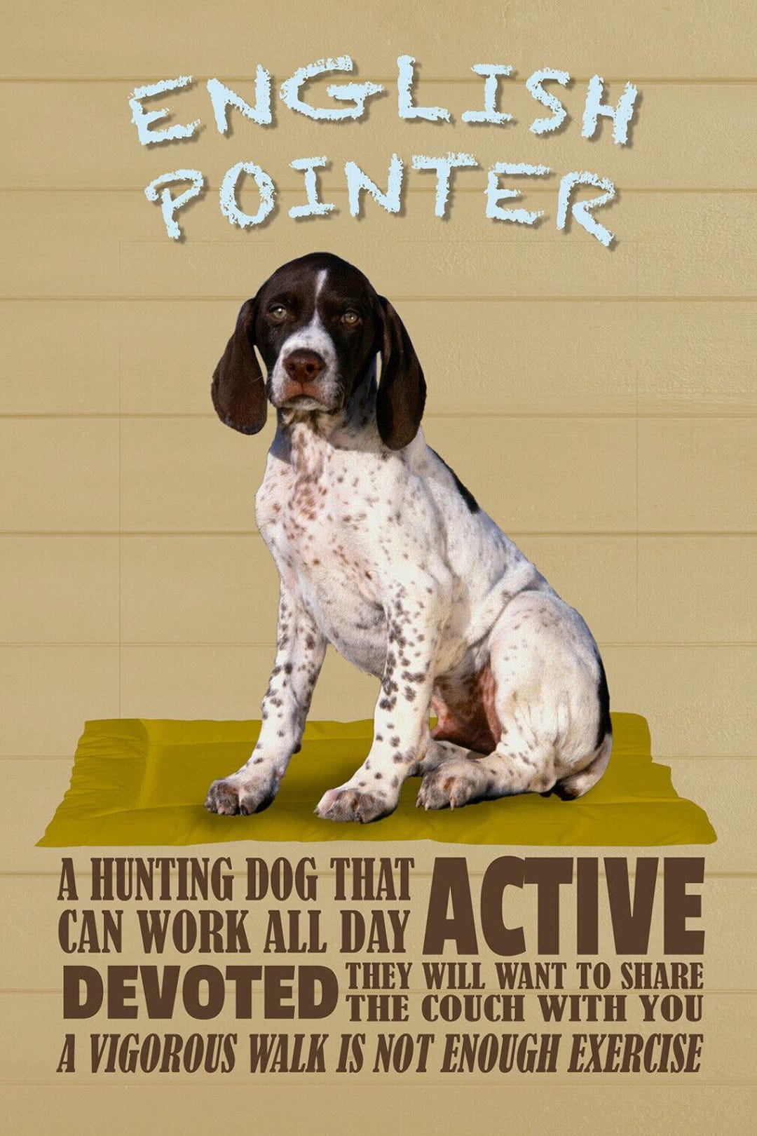 Sign Saying English Pointer Profile Active Dog Jw - Etsy