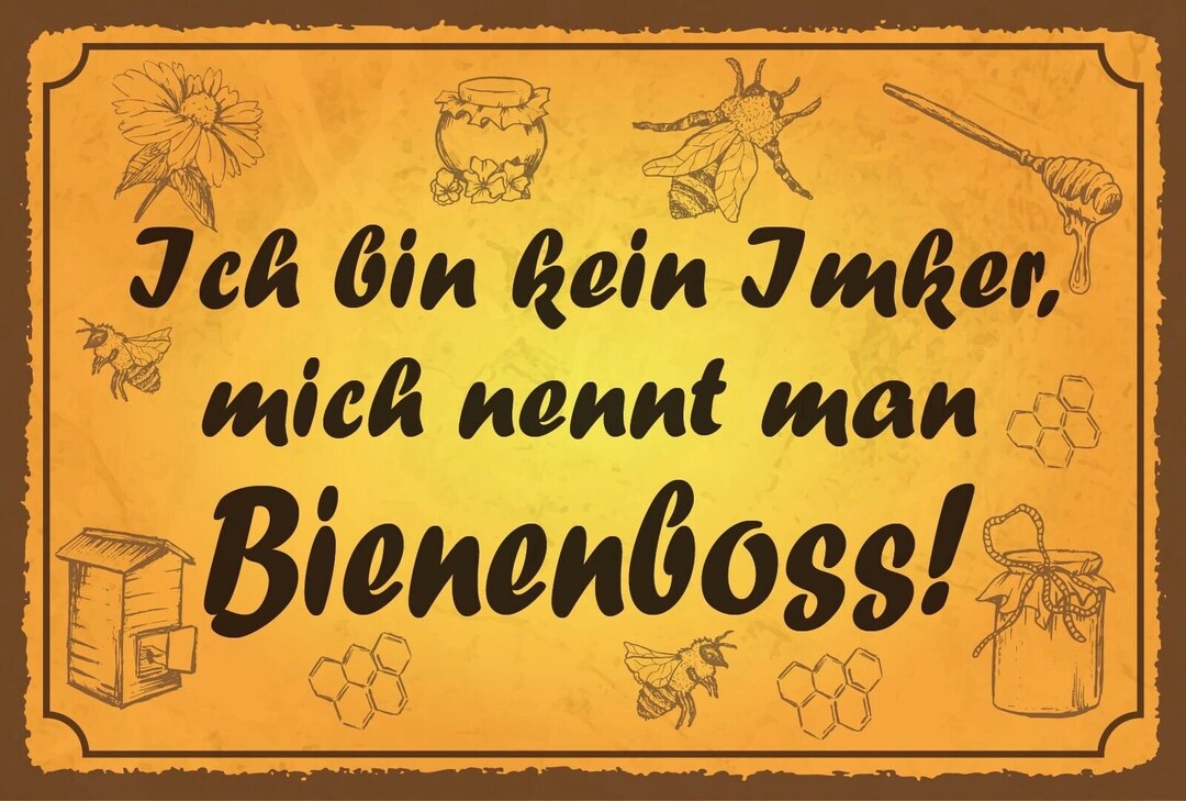 Sign Beekeeper Bees Boss Honey Beekeeping 12x18 / 20x30 / 30x40 Sheet ...