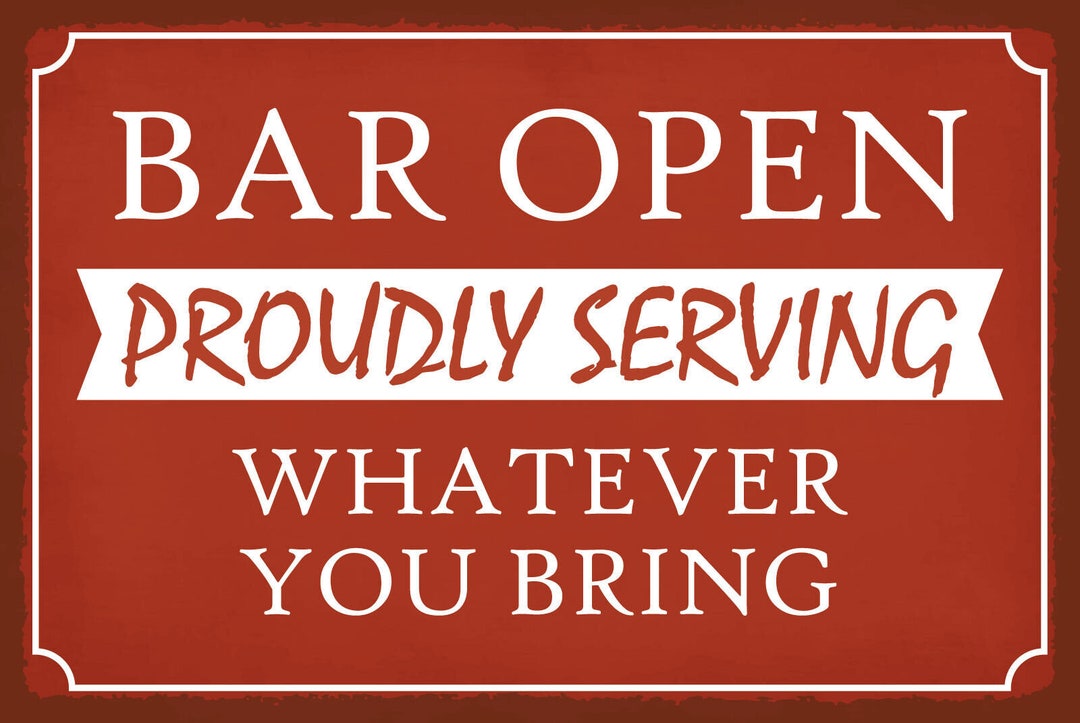 Sign Bar Open Open Serve Local Beer 12x18 / 20x30 / 30x40 Sheet Metal ...