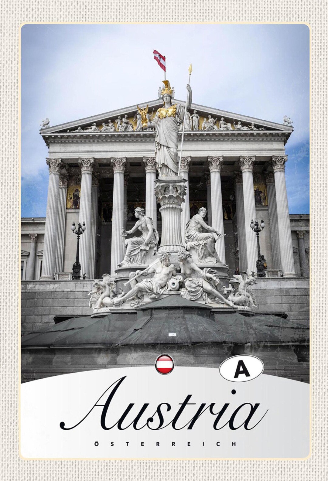 Shield Saying Austria Austria Parliament Pallas Athena JW - Etsy