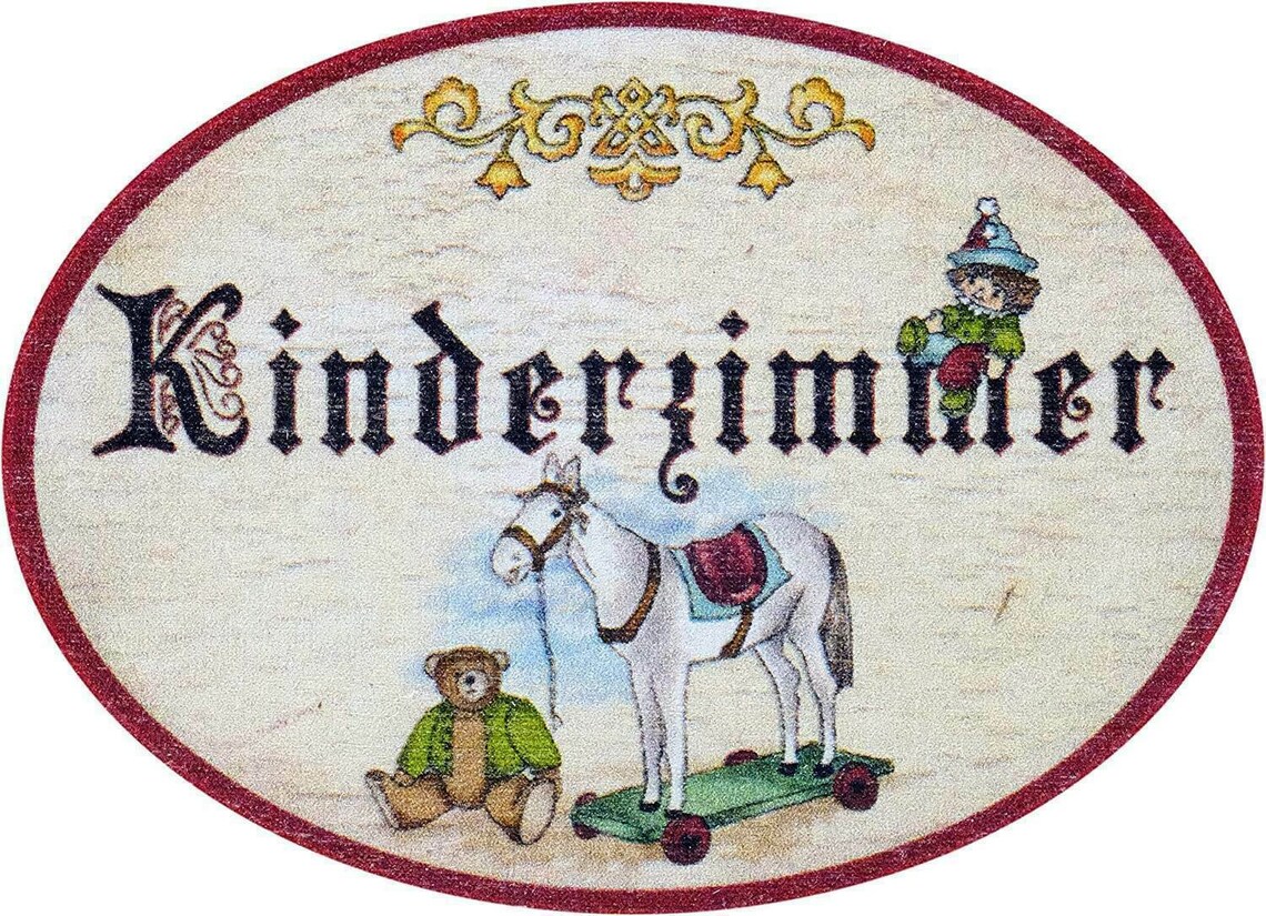 Nostalgia Nostalgia Retro Children's Room Door Sign Antique Style Birch ...