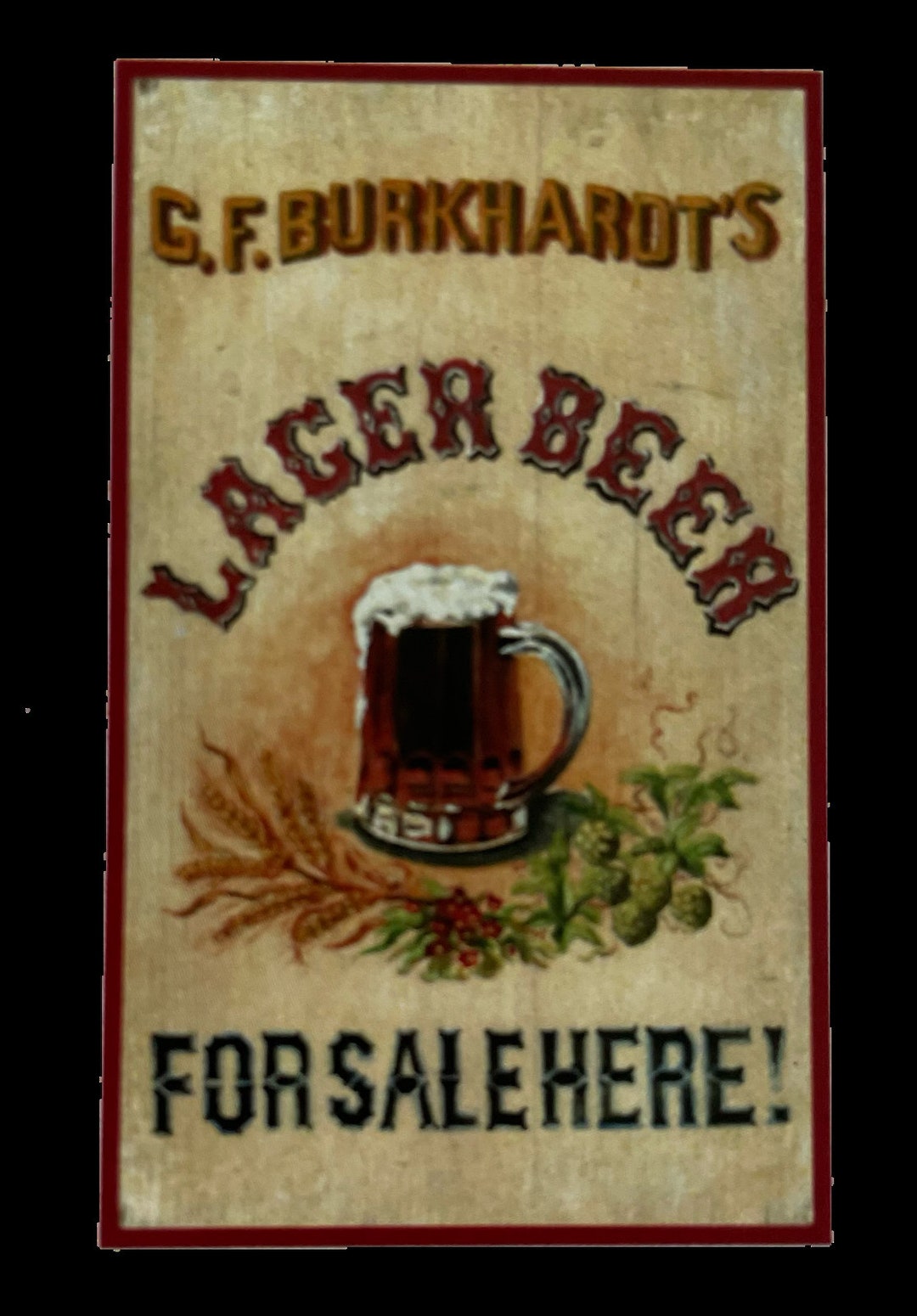 Nostalgia Wooden Sign Gg.burkhardt's Lager Beer for Sale Here Beer ...