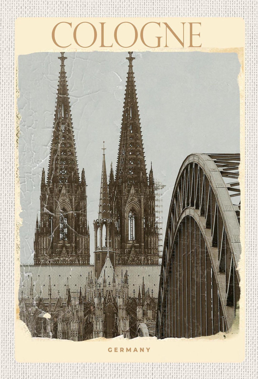 Sign Saying Cologne Germany Cologne Germany Cathedral Bridge Historical ...