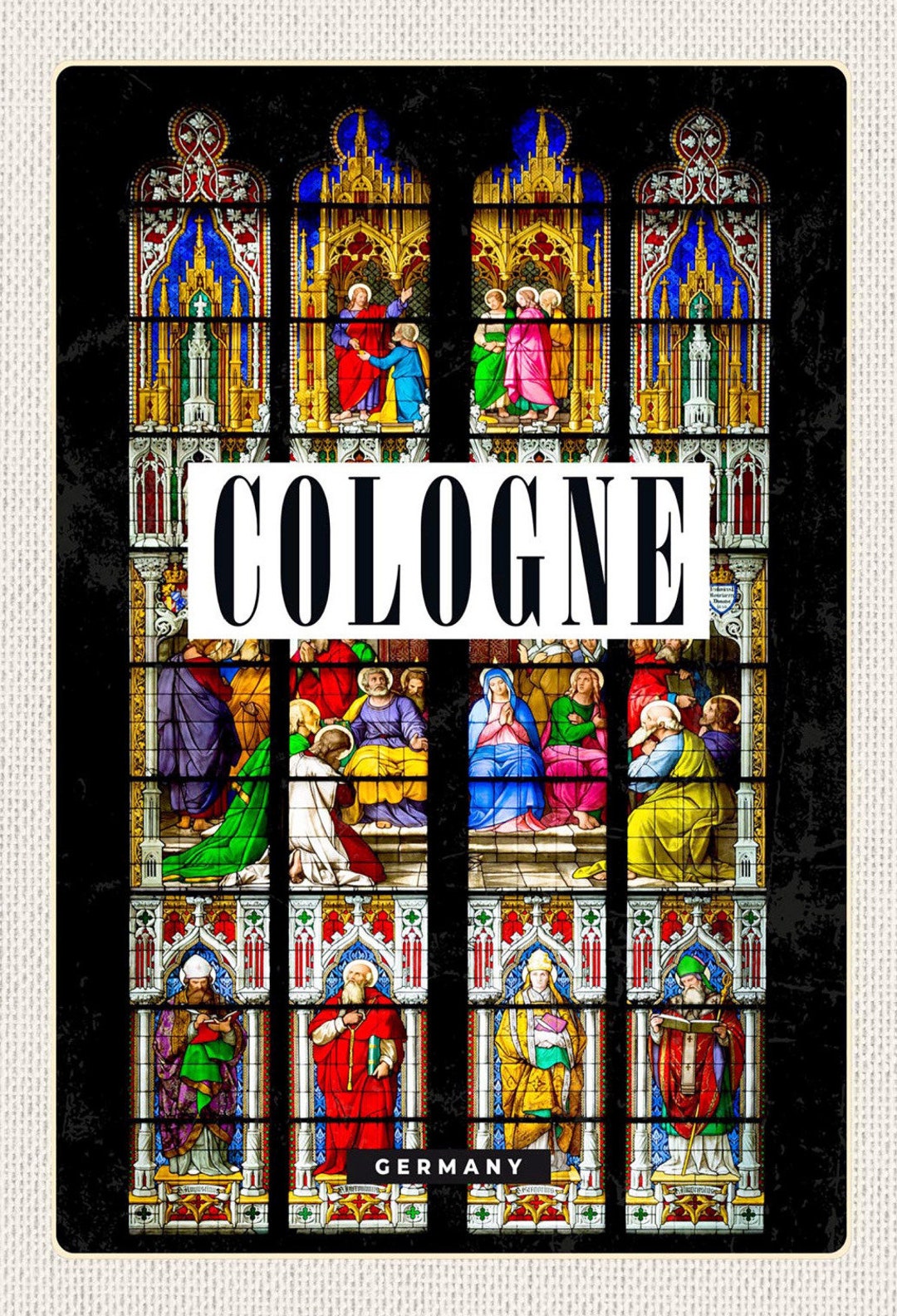 Sign Saying Cologne Germany Cologne Germany Church Mosaic Window ...