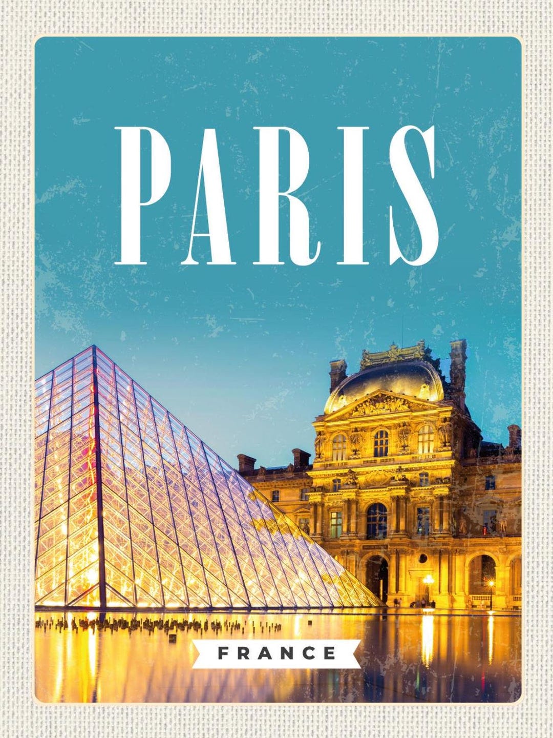 Sign Paris France Louvre Museum Art 12x18 20x30 30x40 Sheet Metal or ...