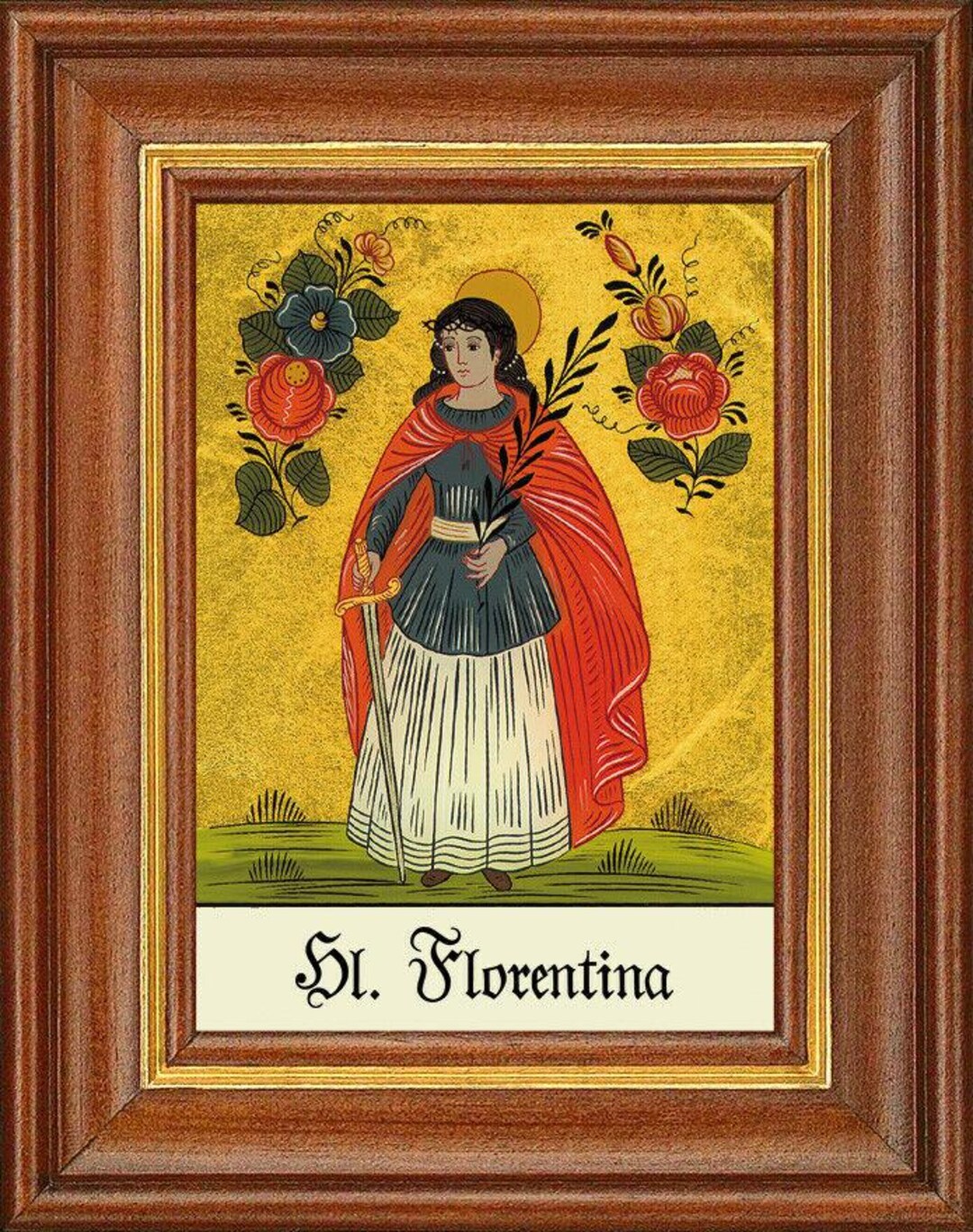 Reverse Glass Painting - Saint Florentina - Patronal Picture Baptism ...
