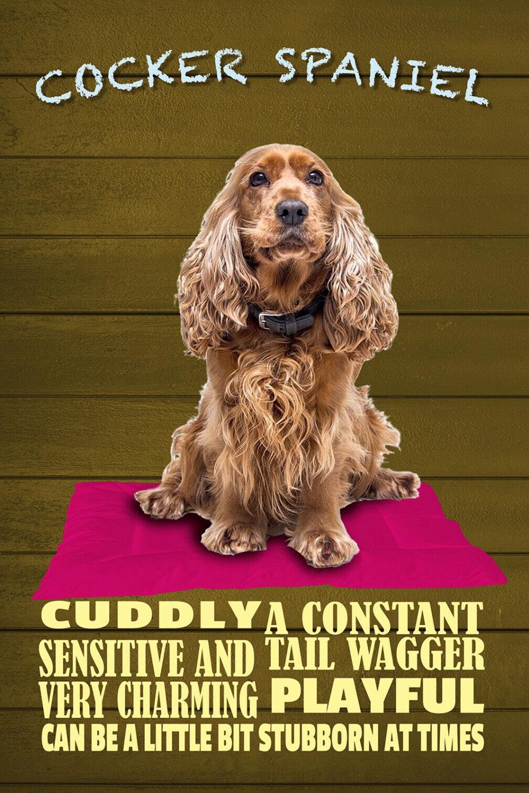 Sign Saying Cocker Spaniel Wanted Poster Playful Dog Jw - Etsy