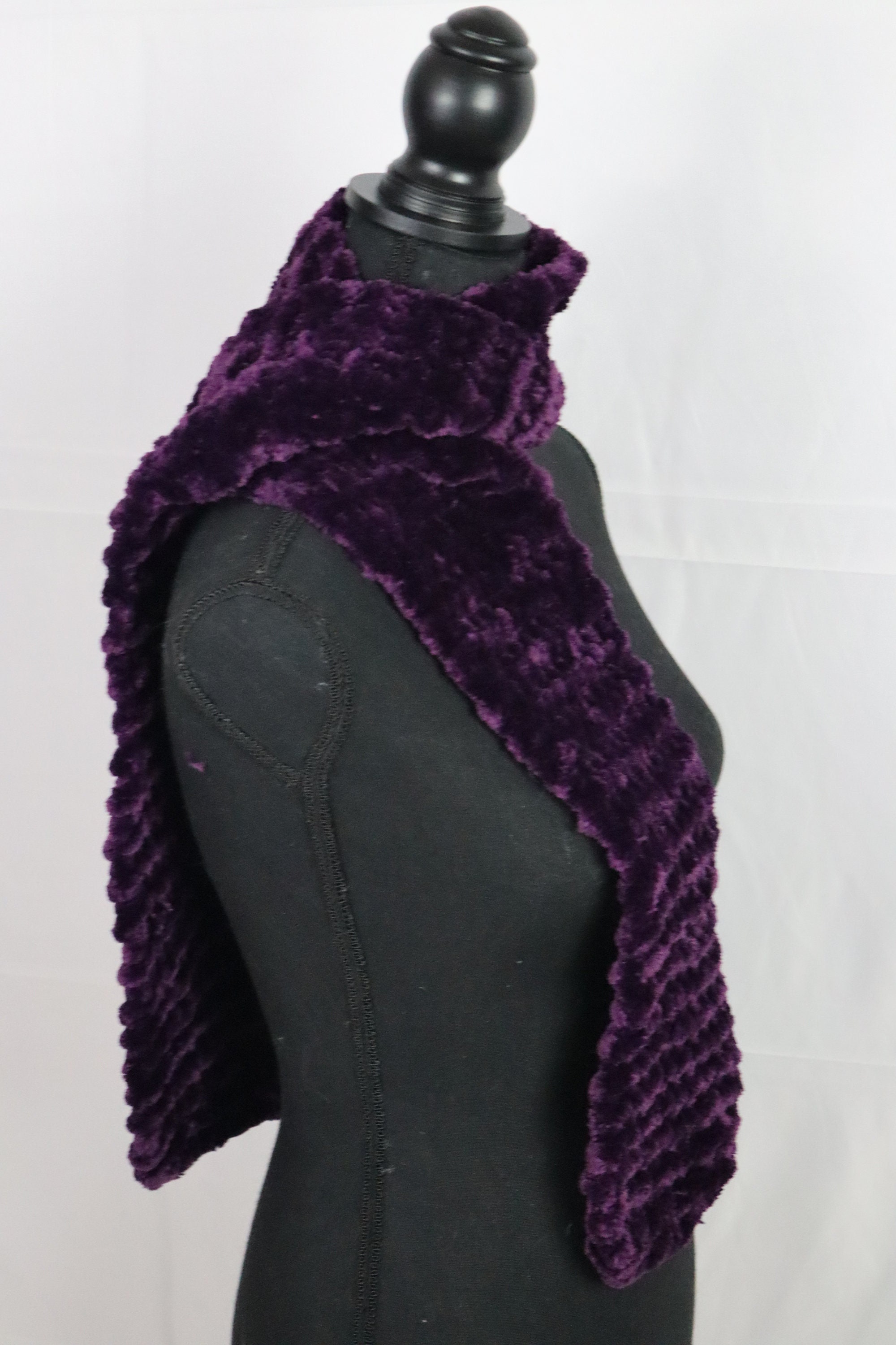 Deep Purple Velvet Scarf - Etsy