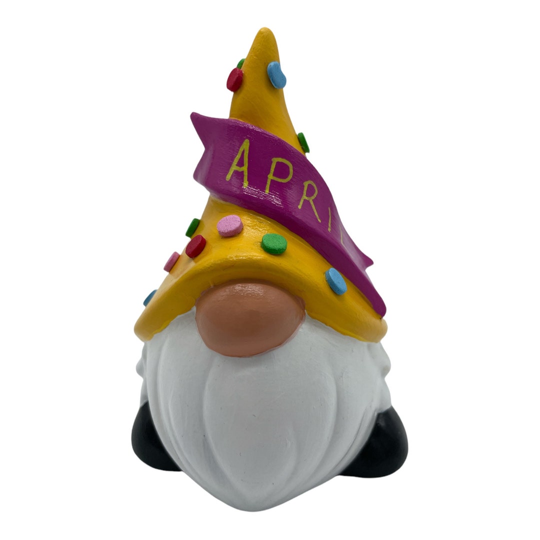 April Birthday Garden Gnome, April Birth Month Gnome Gift, Gift for ...
