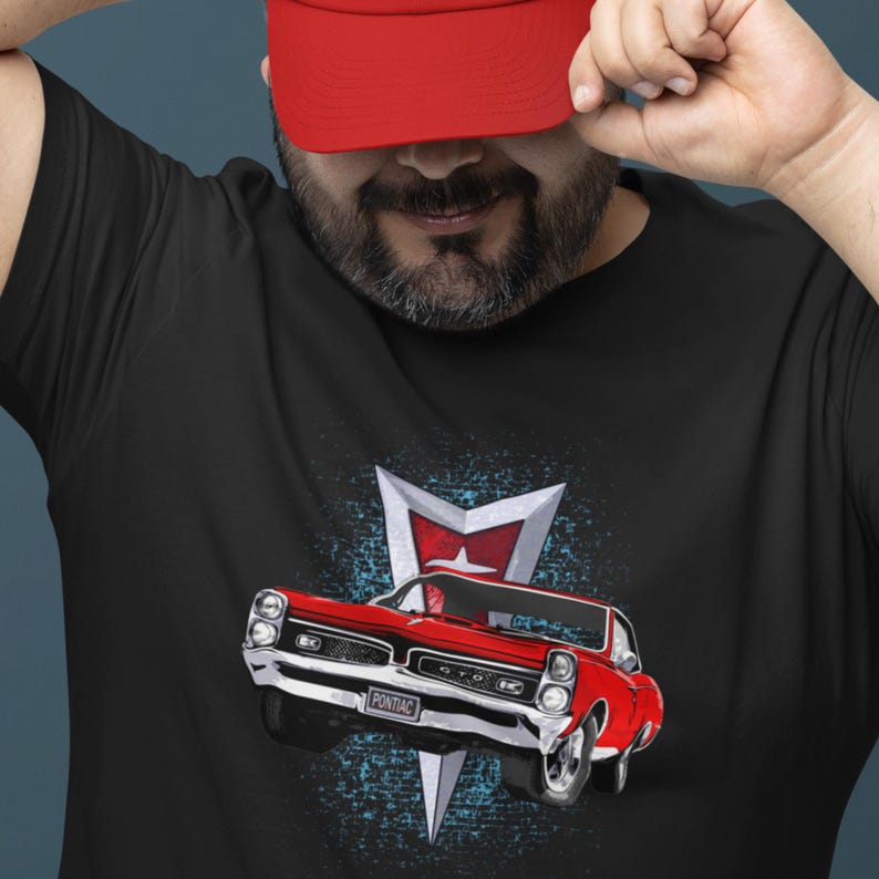 Classic Car Shirt Featuring Red 67 Pontiac GTO - Unisex T-shirt - 1967 ...