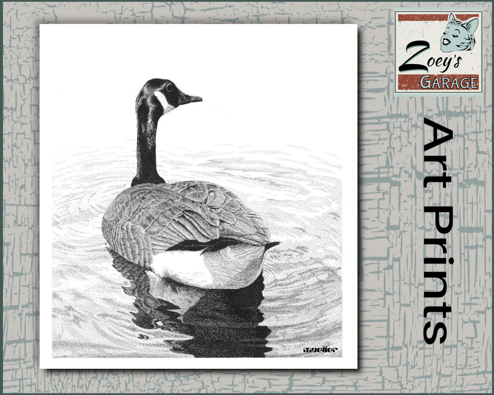 Canada Goose Pen and Ink Drawing Wall Art 8.5 X | Etsy