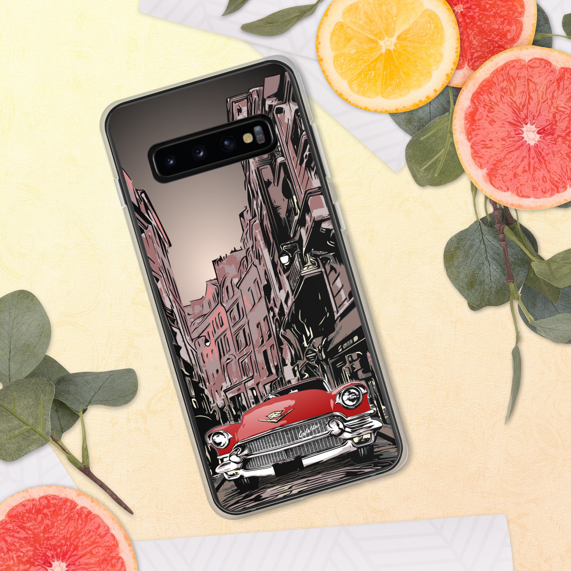 56 Cadillac Samsung Case for S10 Models, Featuring Red 1956 Caddy on ...