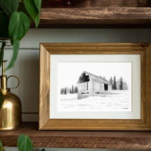 Rustic Old Barn Pen and Ink Drawing Wall Art, 8 X 12 Unframed, Original ...