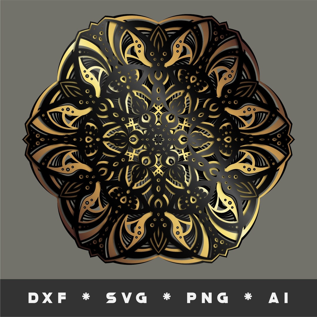 M02 - Mandala DXF File for Laser, Laser Cut Mandala Dxf Pattern, Multi ...