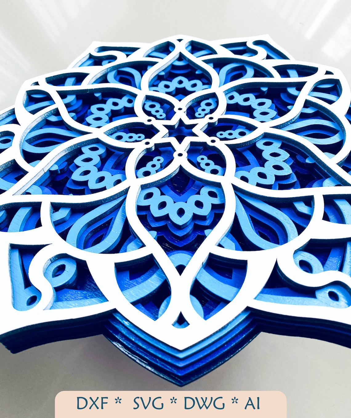 M01 - Mandala Multi Layer 3D Digital File, Mandala Dxf Files for Cricut ...