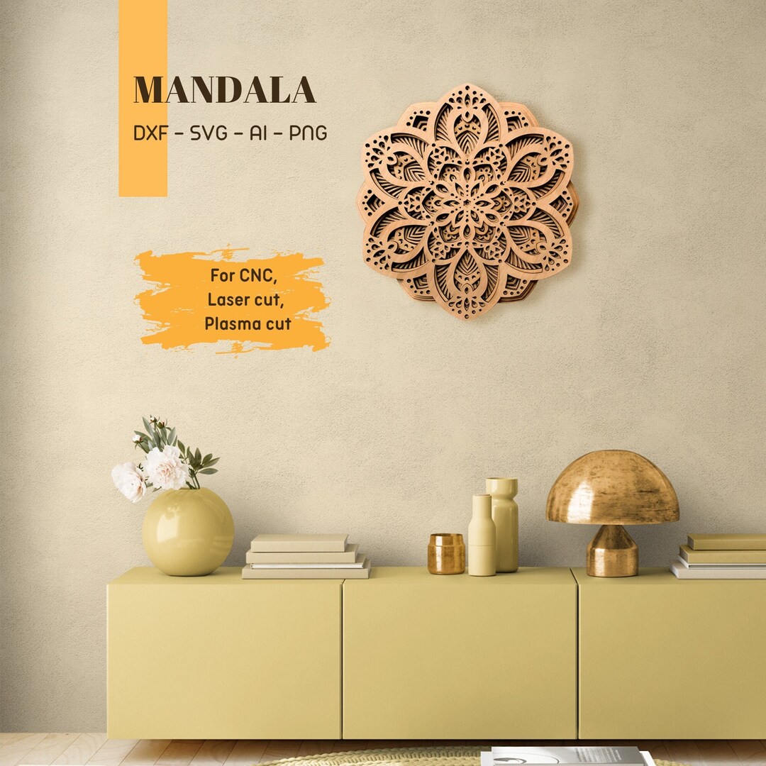 M03 - Mandala Multi Layers 3D Digital File, Mandala Dxf Files for ...