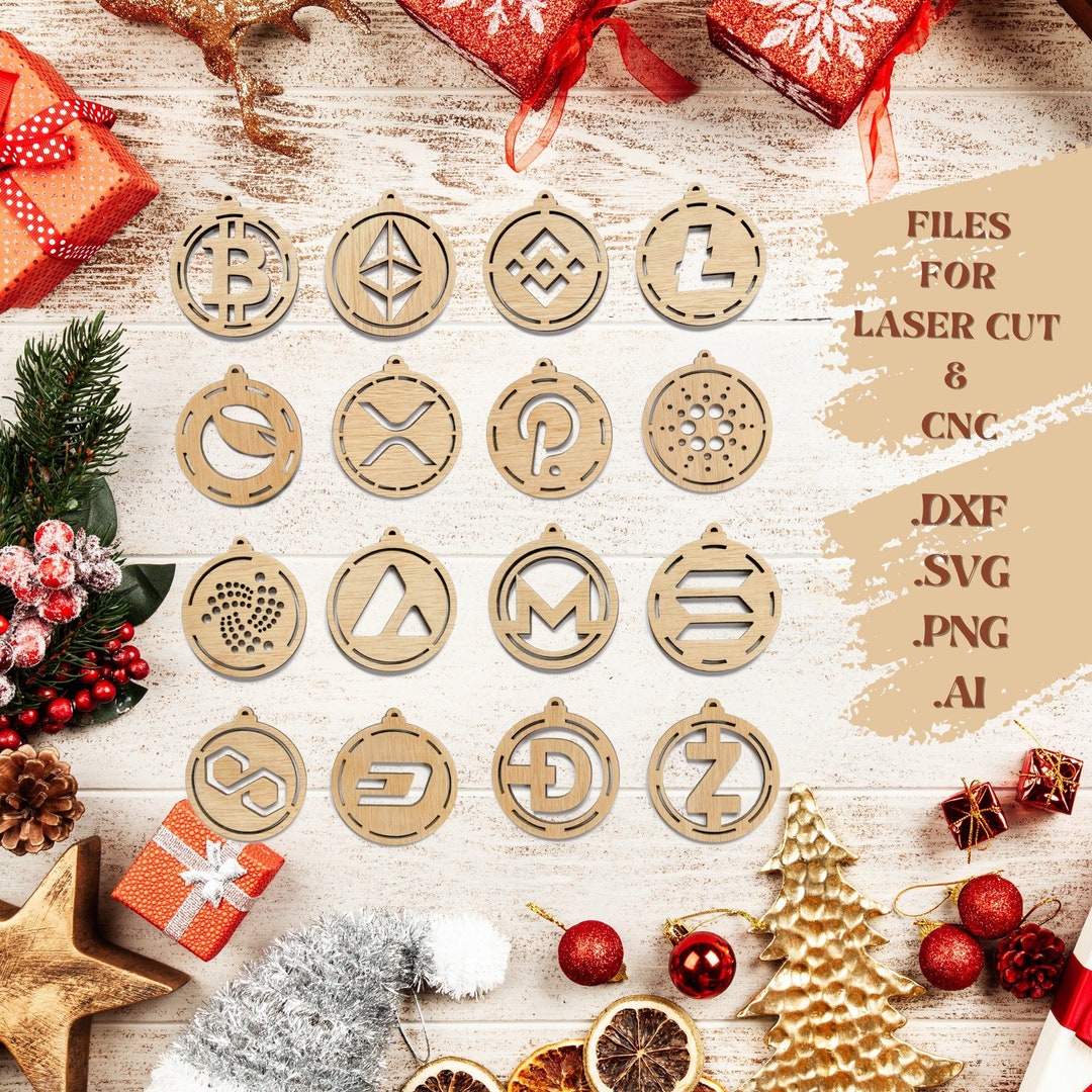 Christmas Ornament Balls Crypto Design Laser Cut File, CNC, Glowforge ...