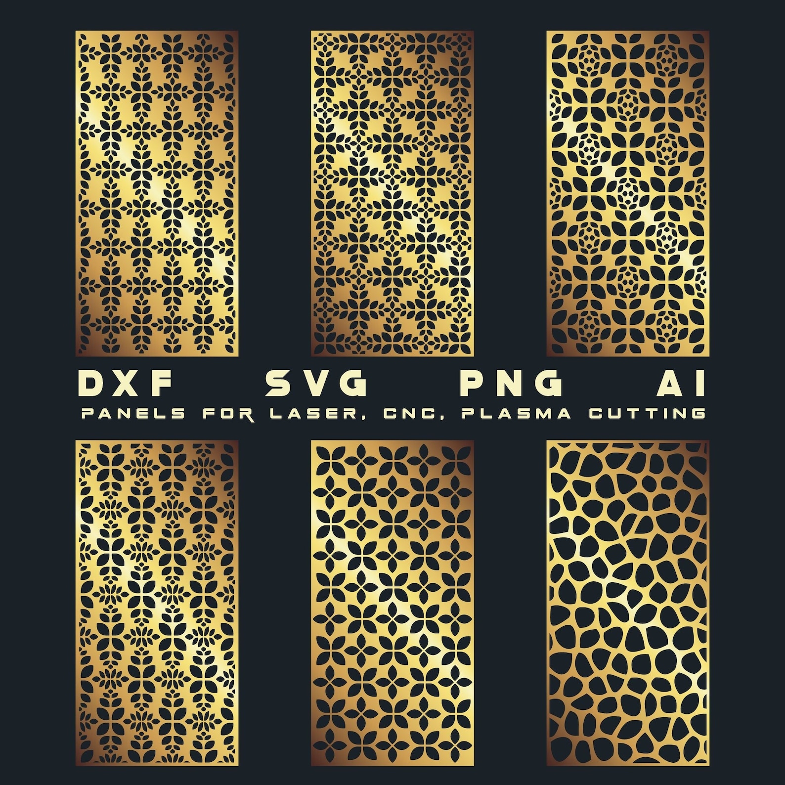 Floral Petal Panel Bundle | Room Divider Blooming Botanic Pattern ...