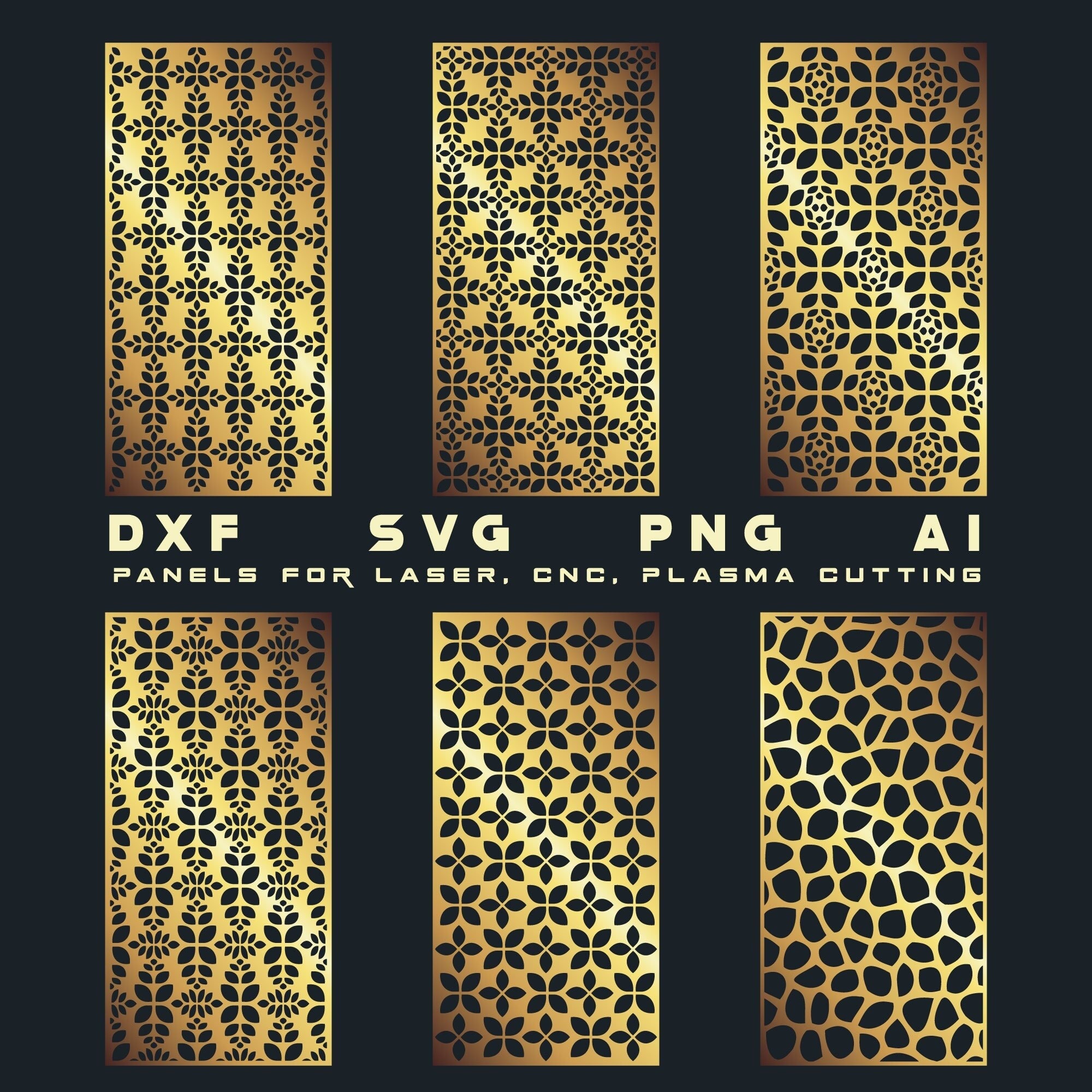 Floral Petal Panel Bundle | Room Divider Blooming Botanic Pattern ...