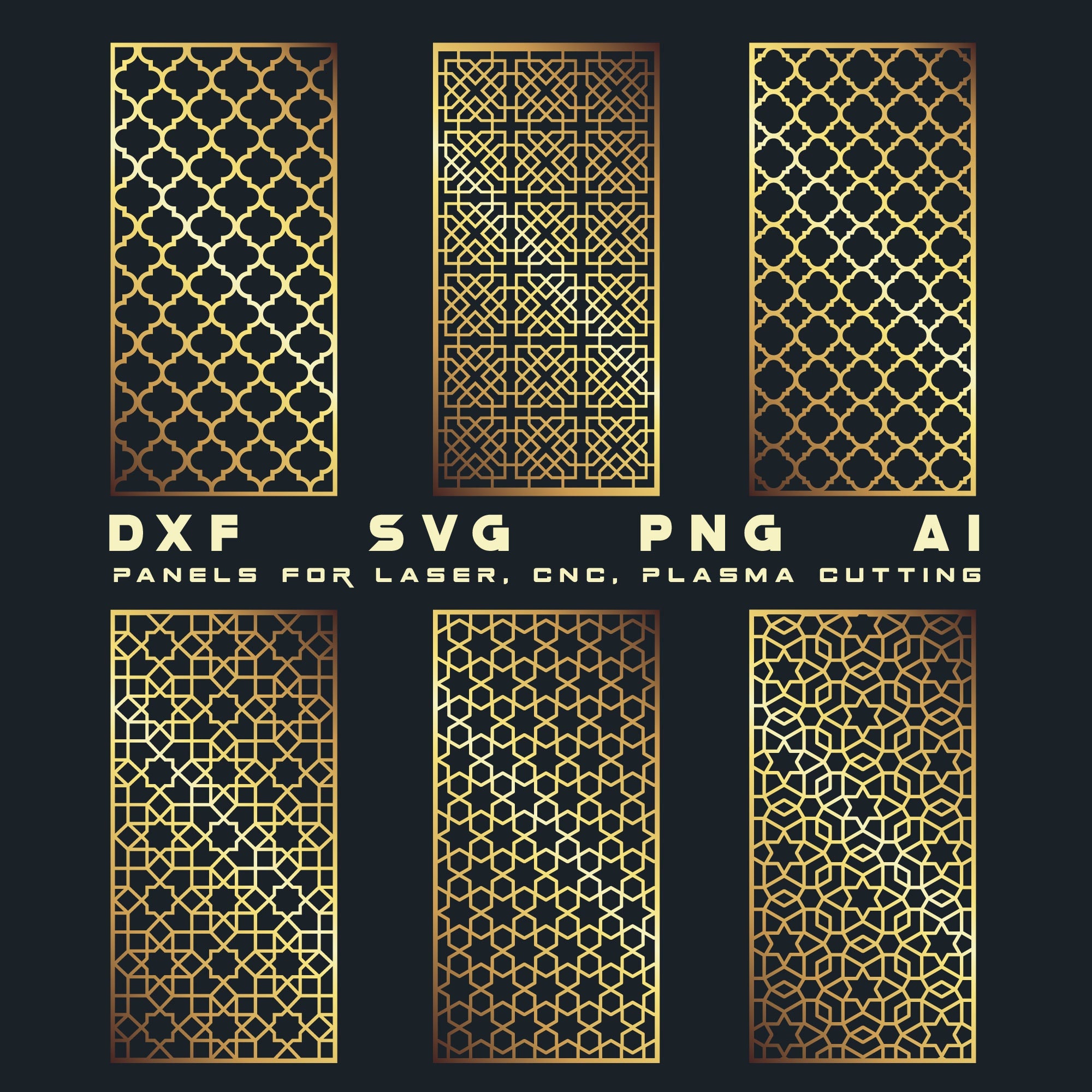 Islamic Pattern Room Divider Bundle | Islamic Geometric Wall Panel ...