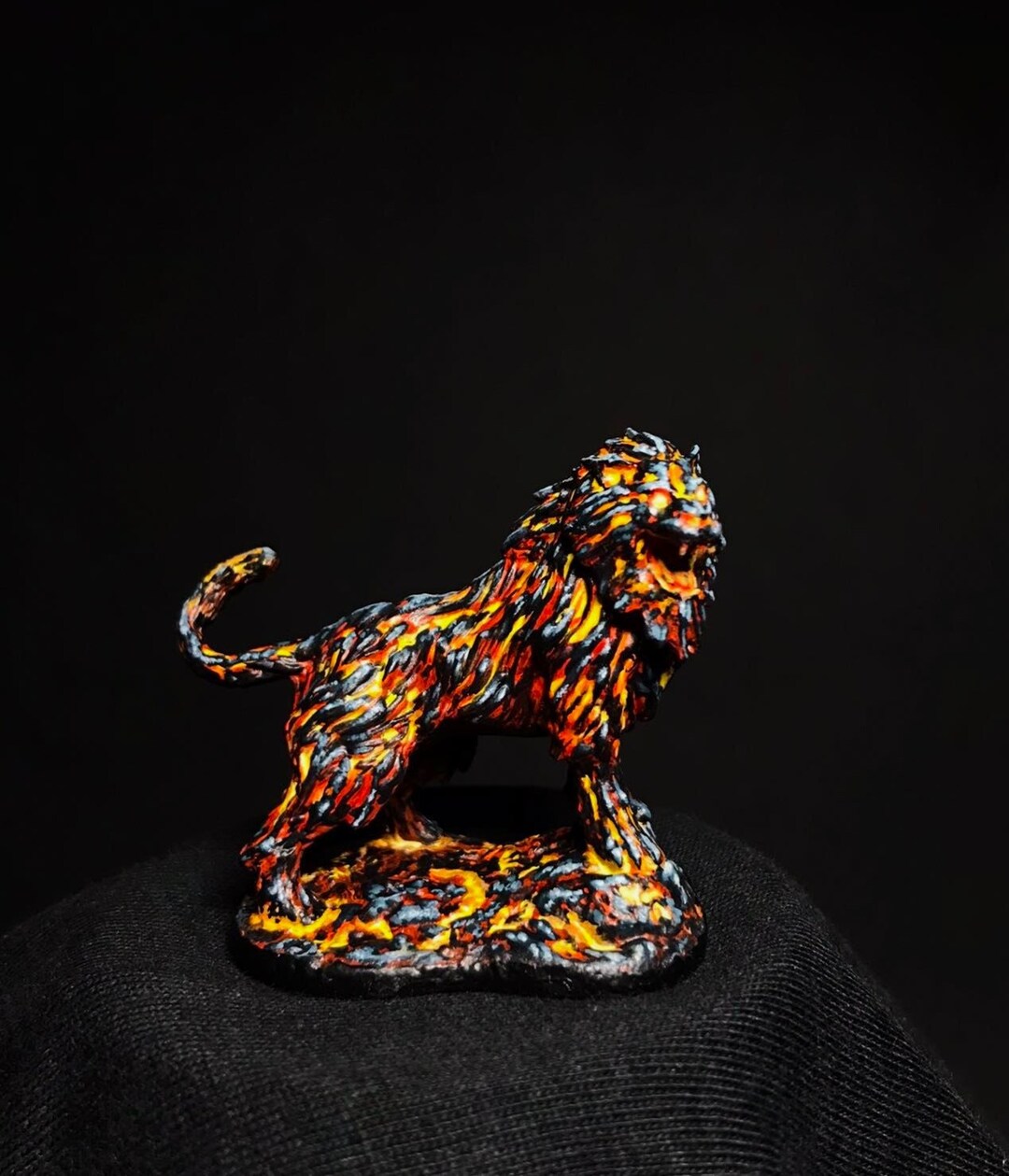Painted Fire Elemental Miniature: Feline D&D RPG Figurine - Etsy