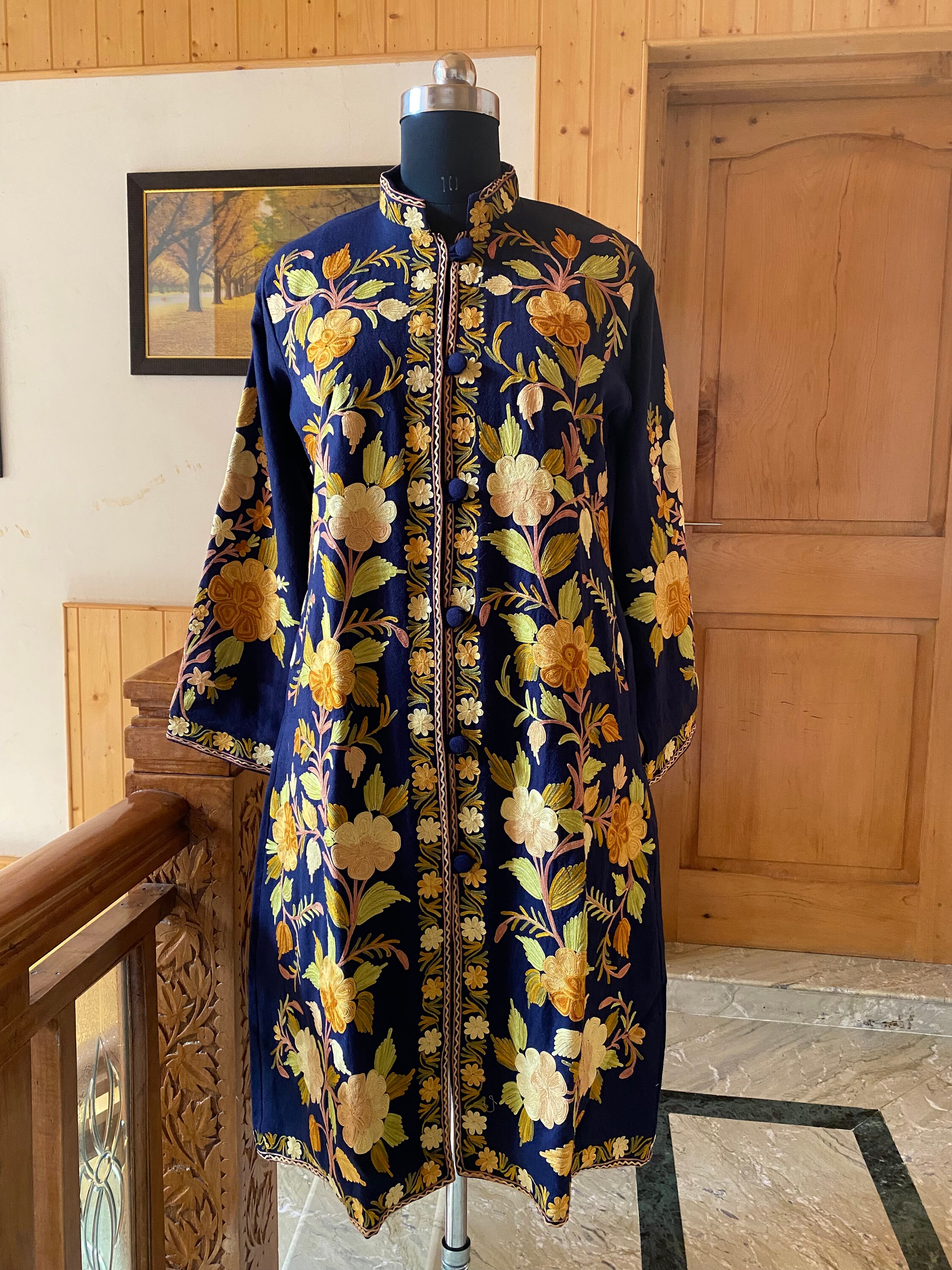 Long Kashmiri Jacket , Kashmiri Jacket , Embroidered Coat for Women ...
