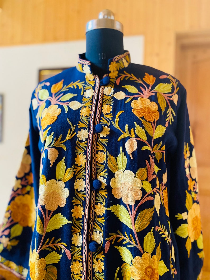 Long Kashmiri Jacket , Kashmiri Jacket , Embroidered Coat for Women ...