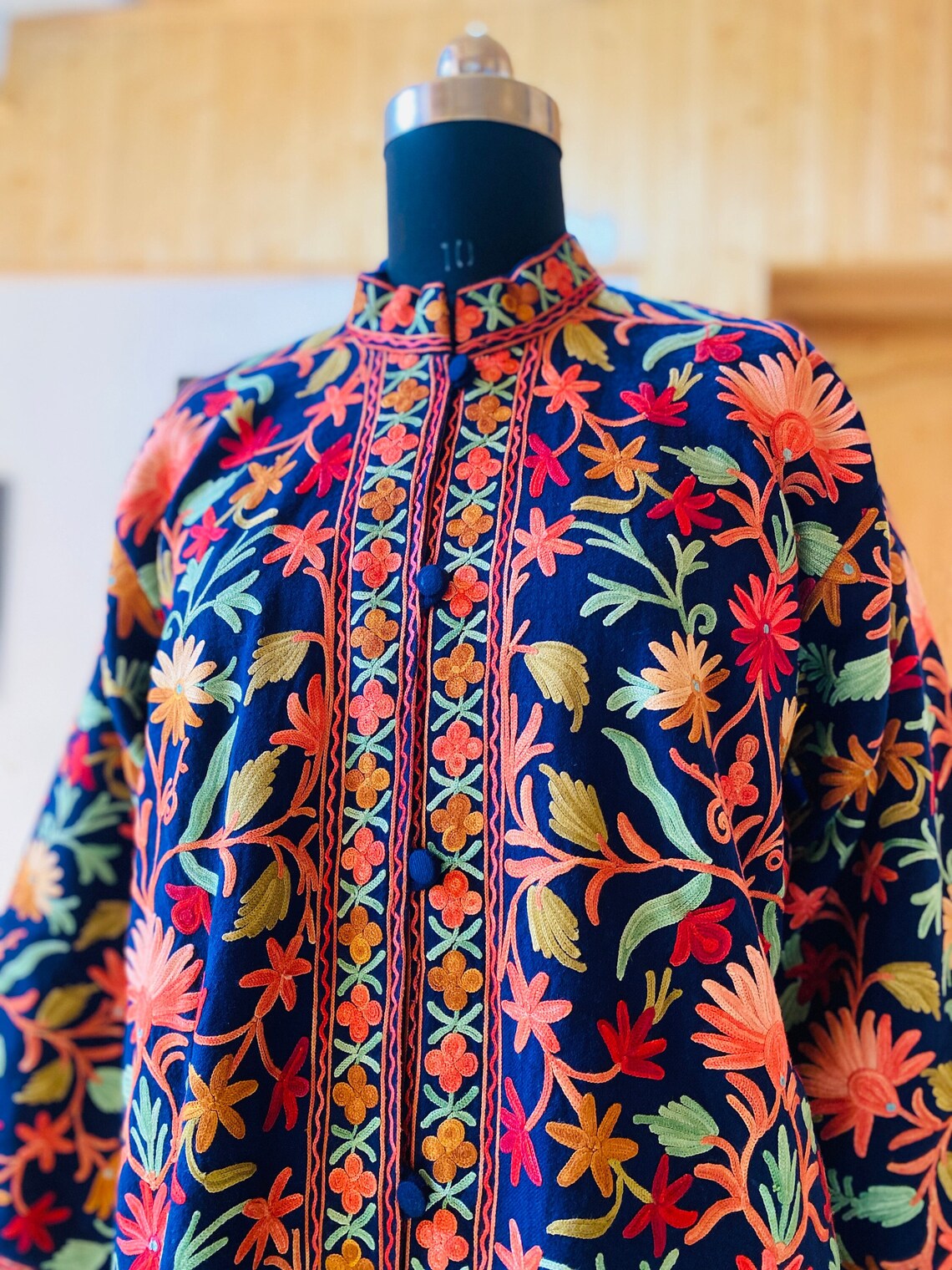 Embroidered Coat Long Kashmiri Coat Kashmiri Winter Jacket Customisable ...