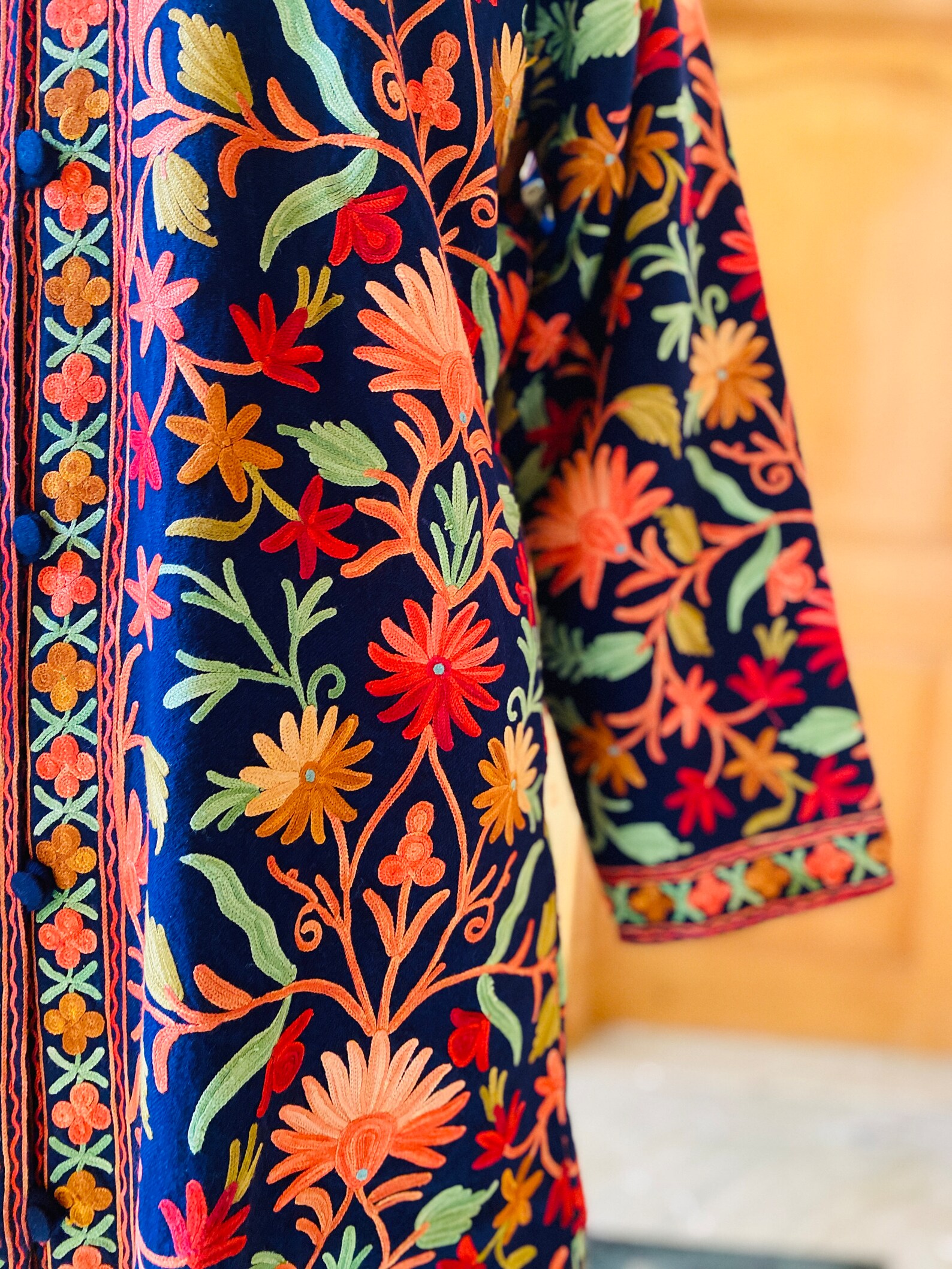 Embroidered Coat Long Kashmiri Coat Kashmiri Winter Jacket Customisable ...
