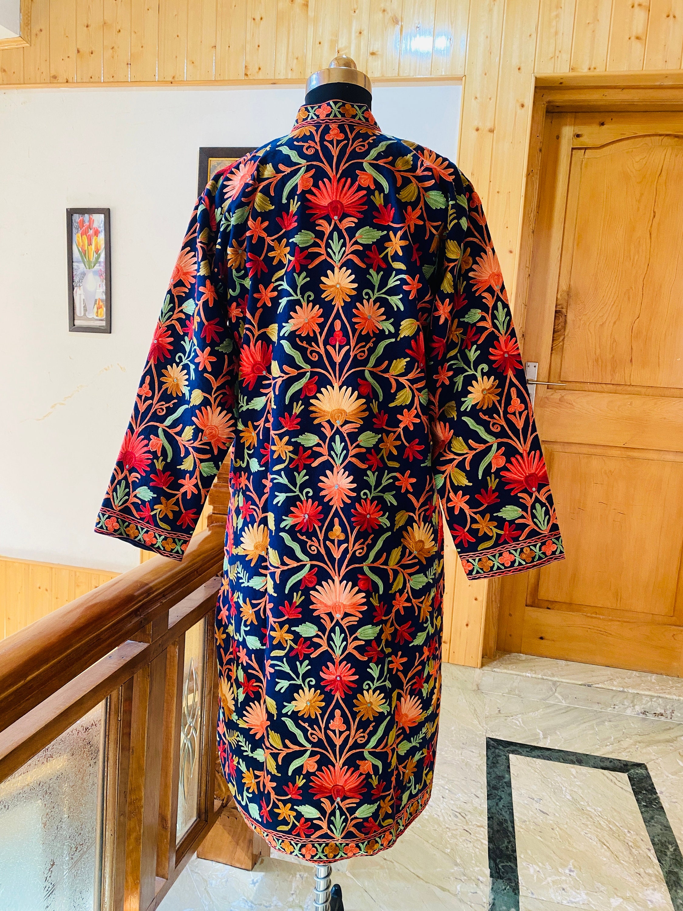 Embroidered Coat Long Kashmiri Coat Kashmiri Winter Jacket Customisable ...